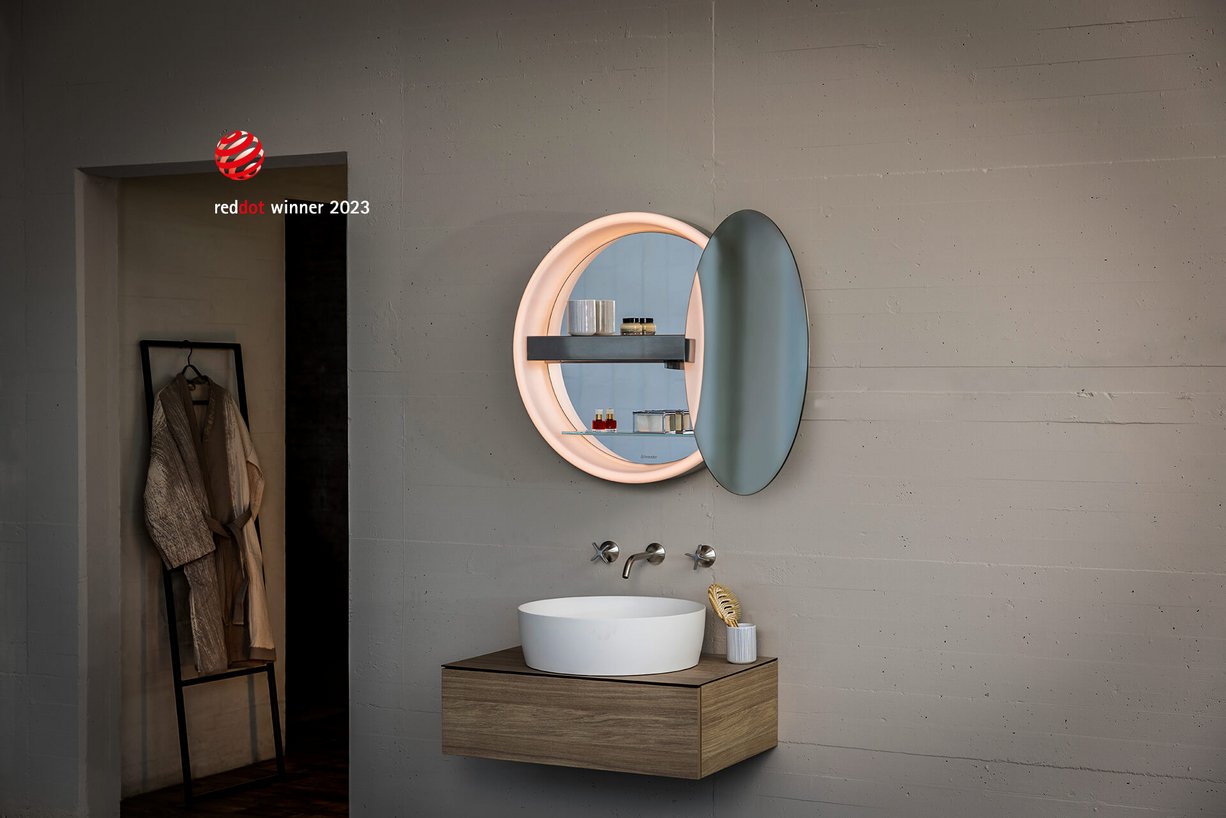 Round mirror cabinet with light | Schneider LUNE D2W